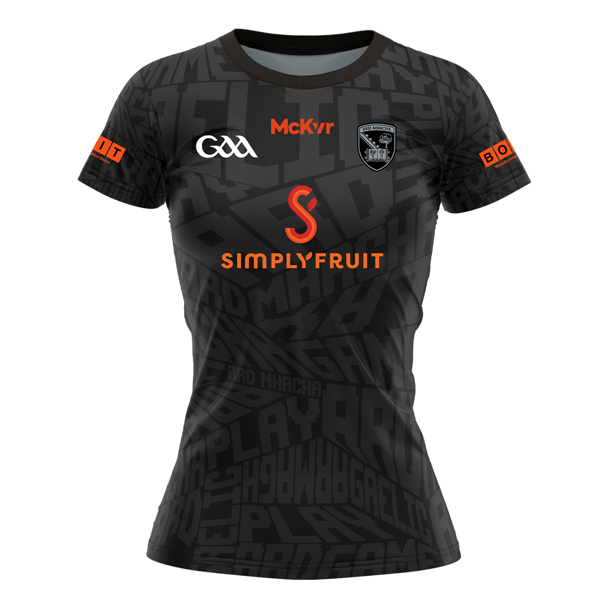 McKvr Armagh GAA Edge Training Jersey - Womens - Black/Charcoal ...