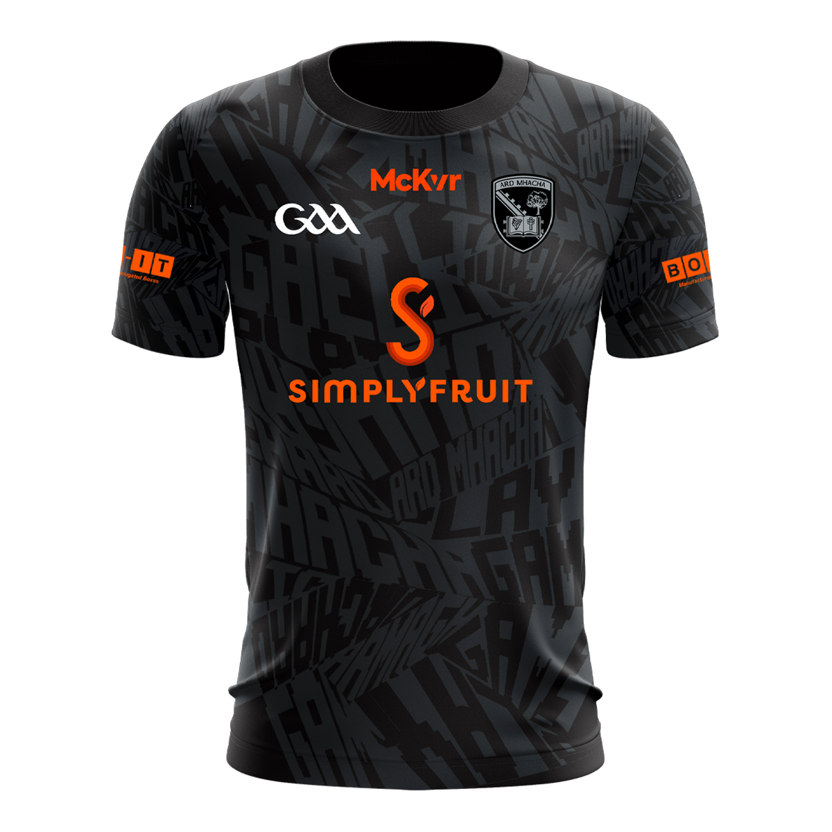 McKvr Armagh GAA Edge Training Jersey - Adult - Black/Charcoal ...