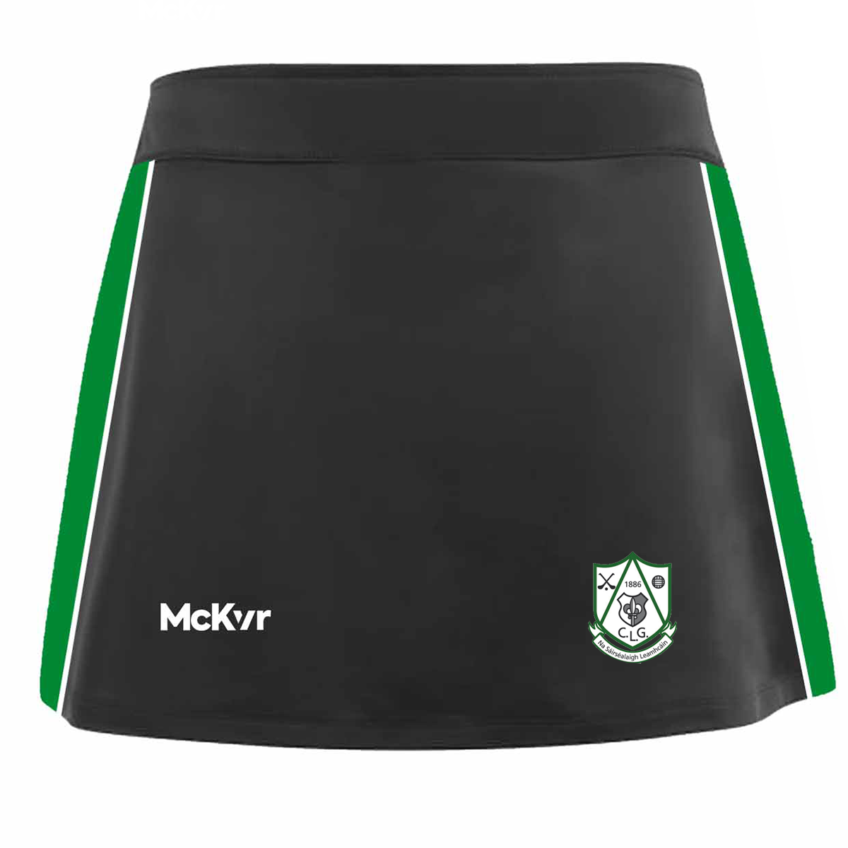 McKvr Lucan Sarsfields GAA Skort - Girls - Black/Green – McKeever Sports IE