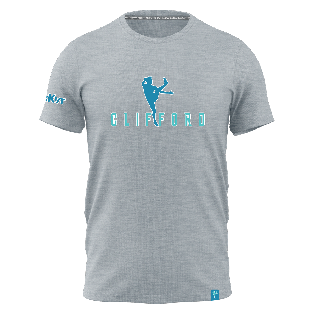 McKvr Clifford Tee - Girls - Grey/Turq – McKeever Sports IE