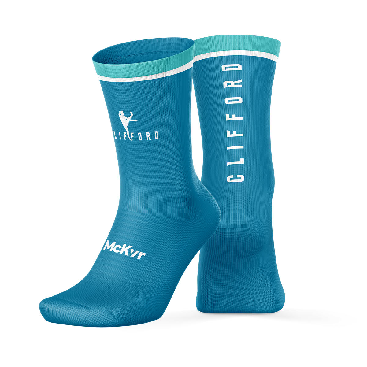 McKvr Clifford Mid Sock - Womens - Turq/White – McKeever Sports IE