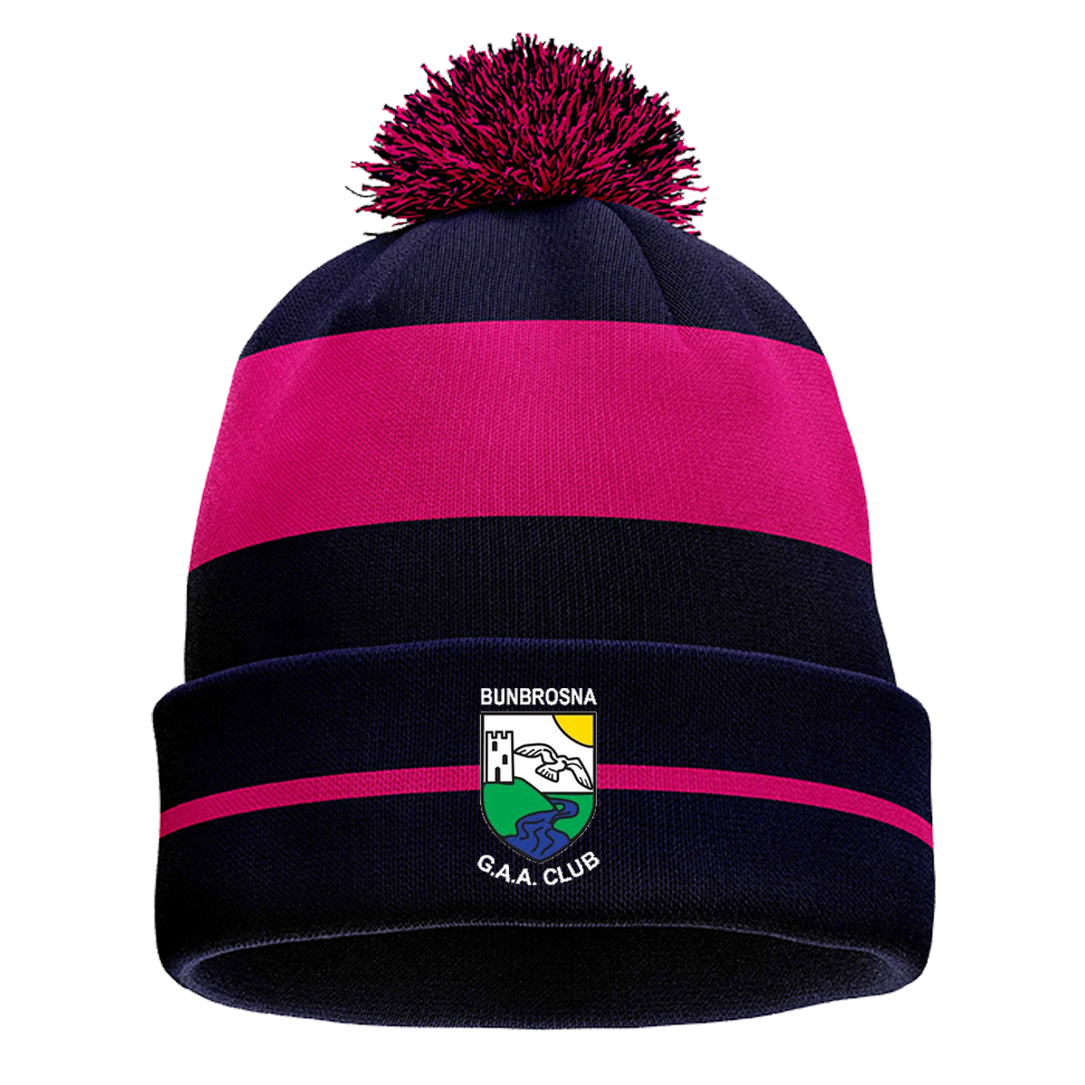 McKvr Bunbrosna GAA Core Pro Bobble Hat - Adult - Navy/Pink – McKeever ...
