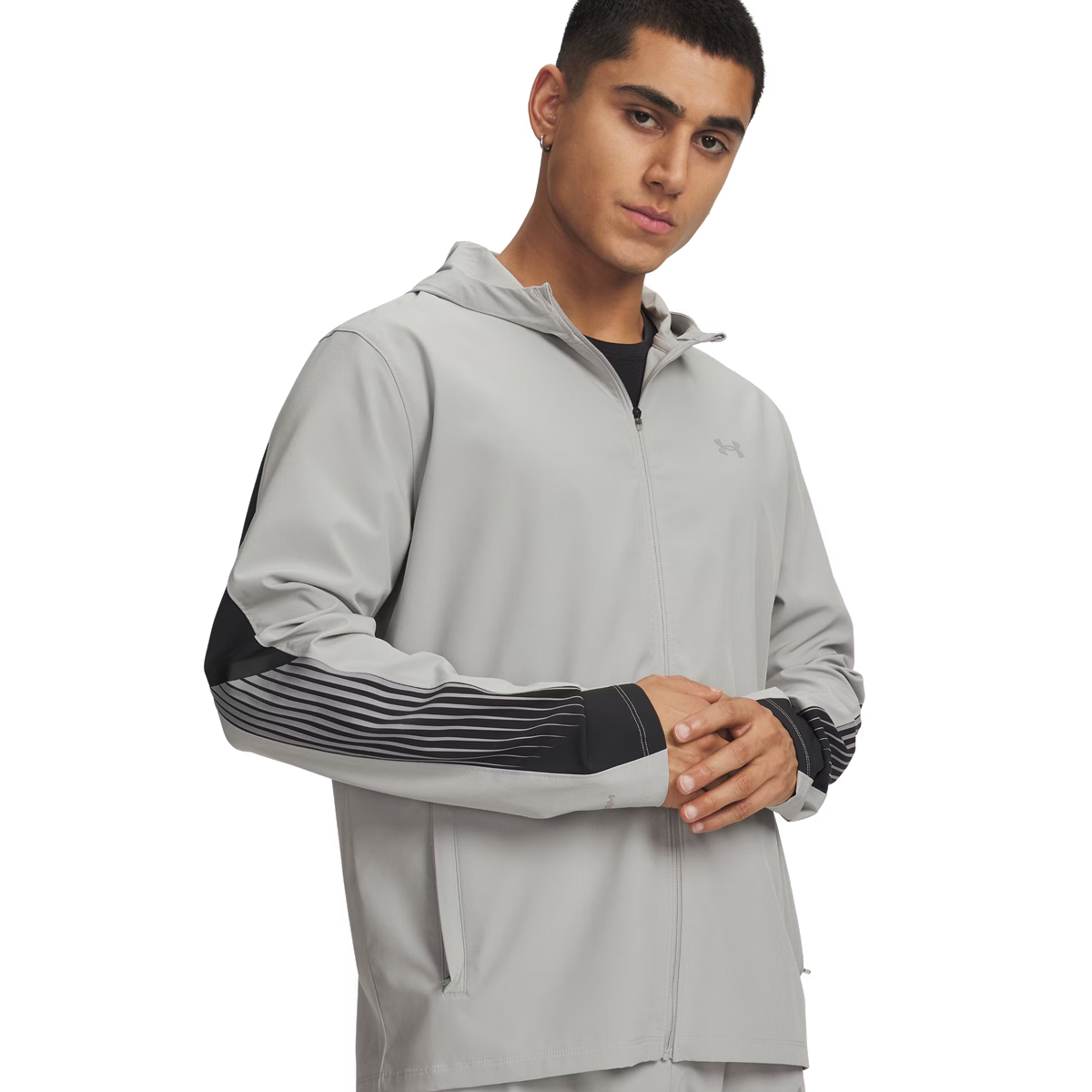 Under Armour Velociti Storm Hooded Jacket - Mens - Titanium Black/Refl ...